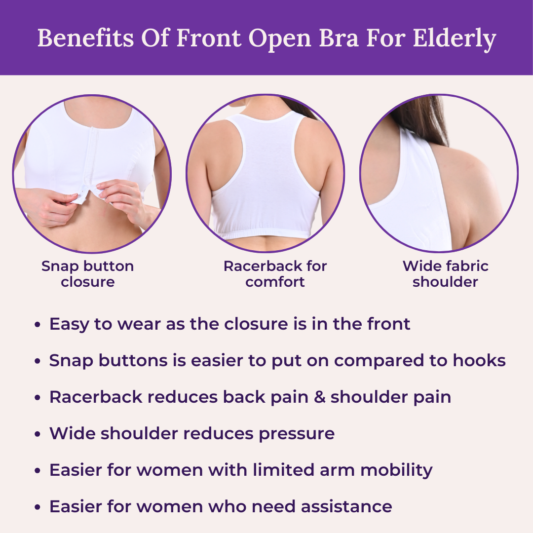 Buy Front Open Button Bra For Elderly