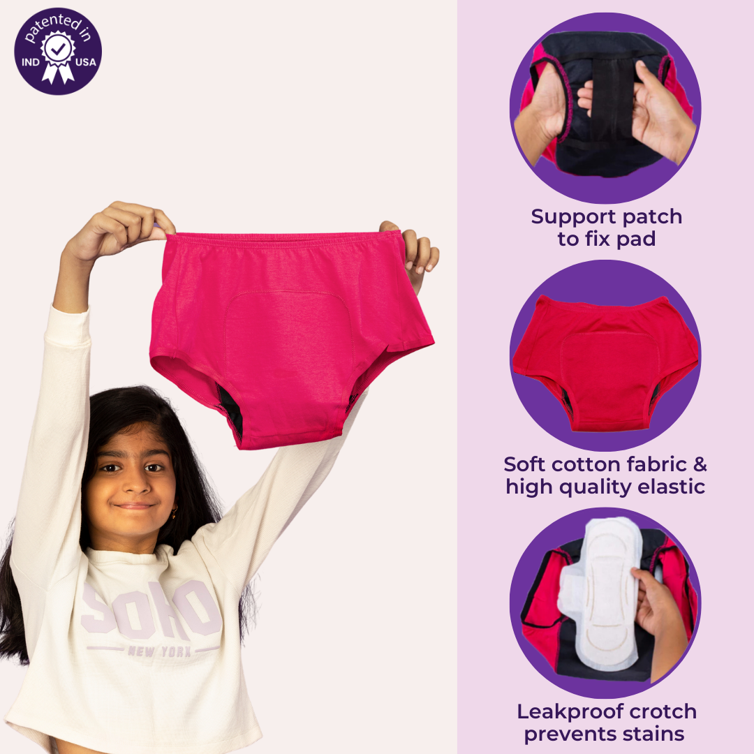 Adira's Heavy Flow Period Panties For Beginners: For Active School ...