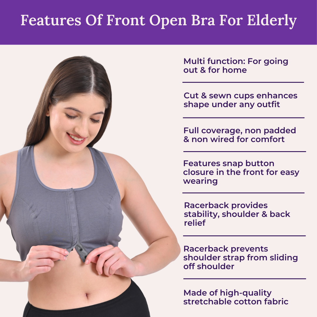 Buy Front Open Button Bra For Elderly