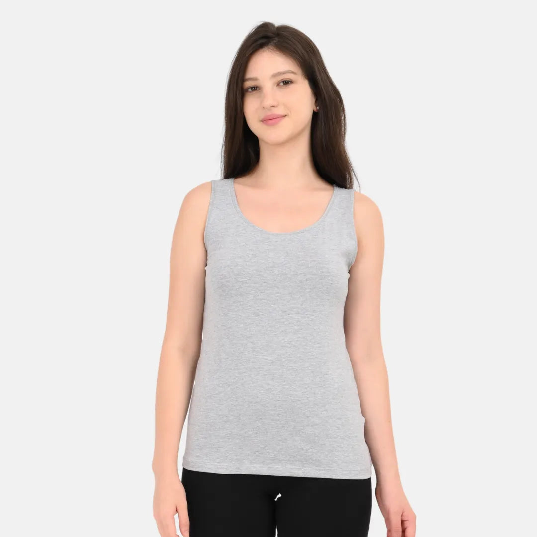 Inner Tank Top | Wide Fabric Shoulder | Round Neckline | Offers Full C ...